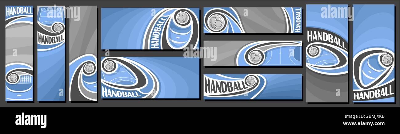 Vector set of Handball Banners, vertical and horizontal decorative art ...