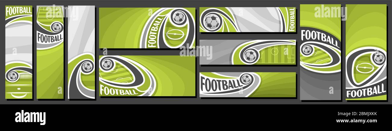Vector set of Football Banners, vertical and horizontal decorative art ...