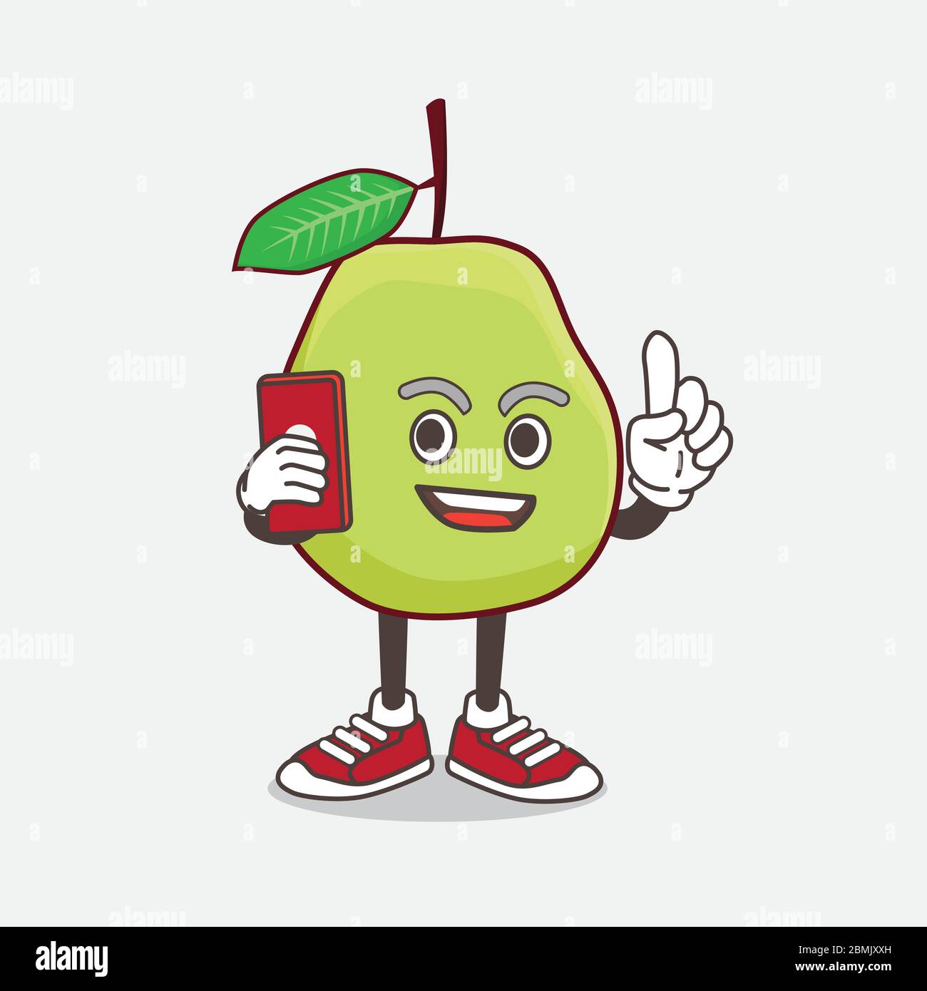 An illustration of Guava Fruit cartoon mascot character speaking on the ...