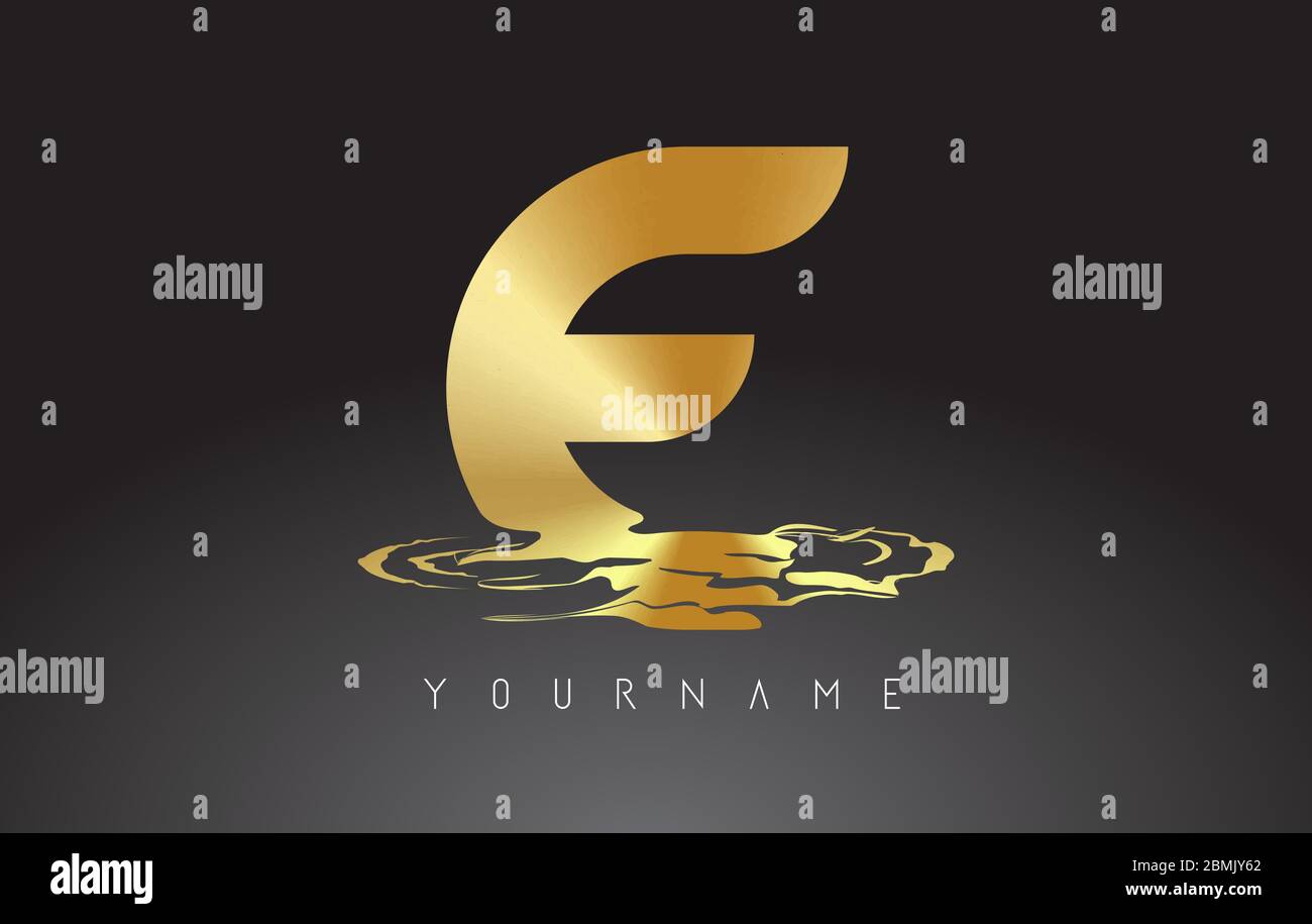 E Letter Logo Design with Water Effect Vector Illustration. Template E ...