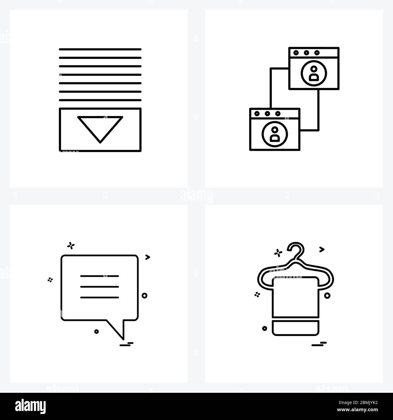 4 Editable Vector Line Icons and Modern Symbols of control, chat , text ...