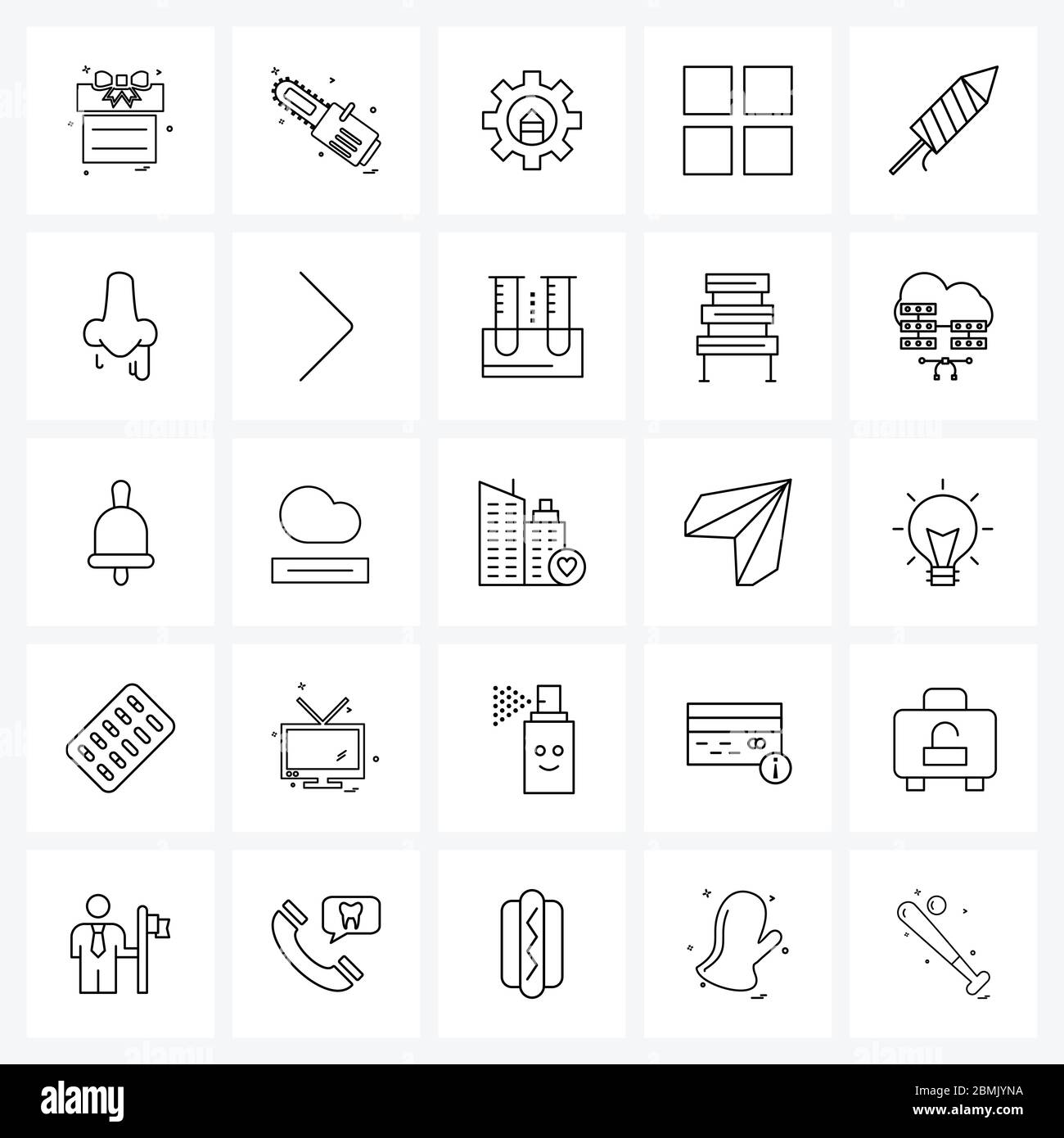 25 Editable Vector Line Icons and Modern Symbols of year, party ...