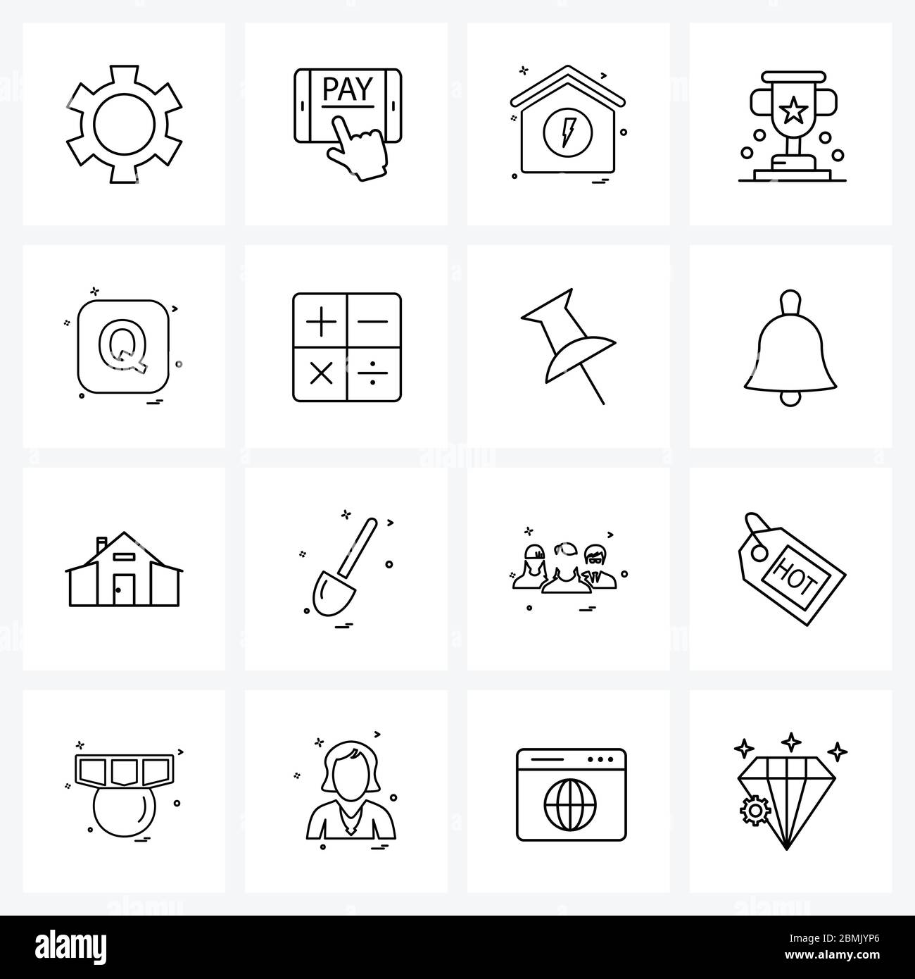 Set Of 16 UI Icons And Symbols For Latter Alphabet Home Winner Cup set-of-16-ui-icons-and-symbols-for-latter-alphabet-home-winner-cup