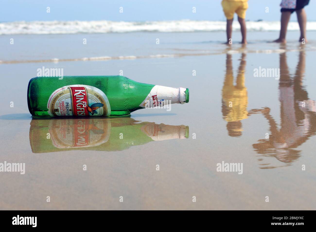 Visakhapatnam, Andhra Pradesh on 16th March, 2016 : An empty beer ...