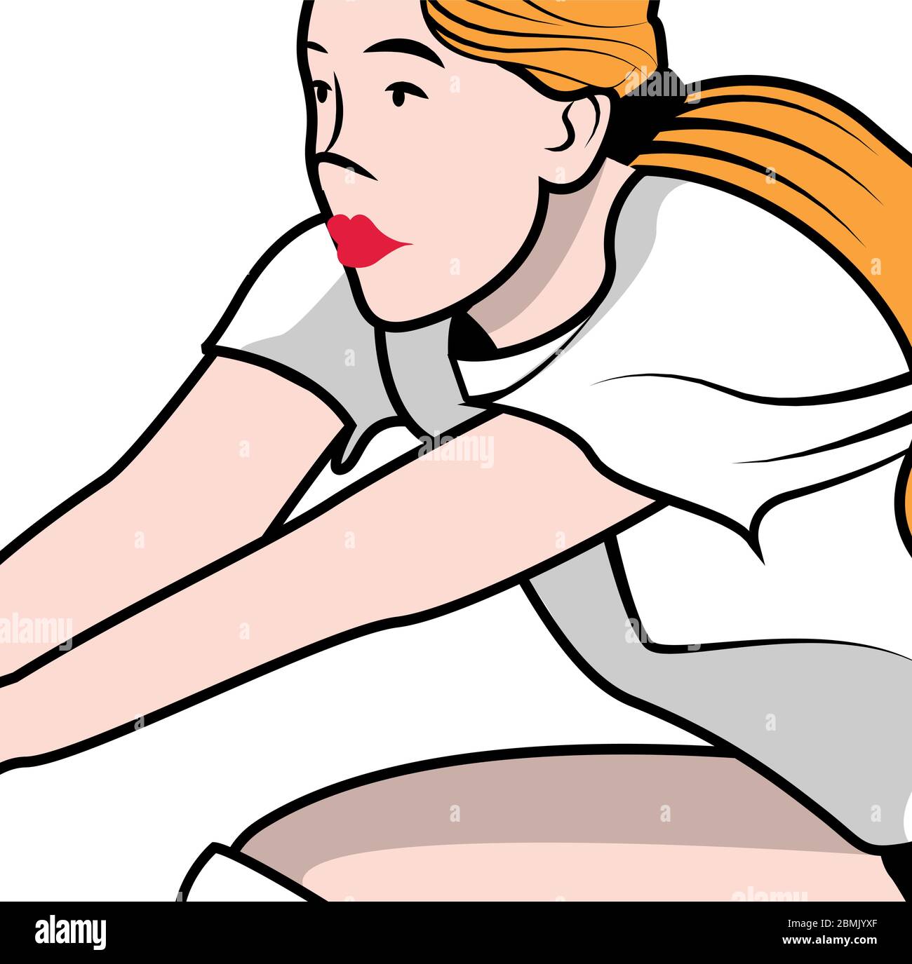 woman playing volleyball with white background Stock Vector Image & Art ...