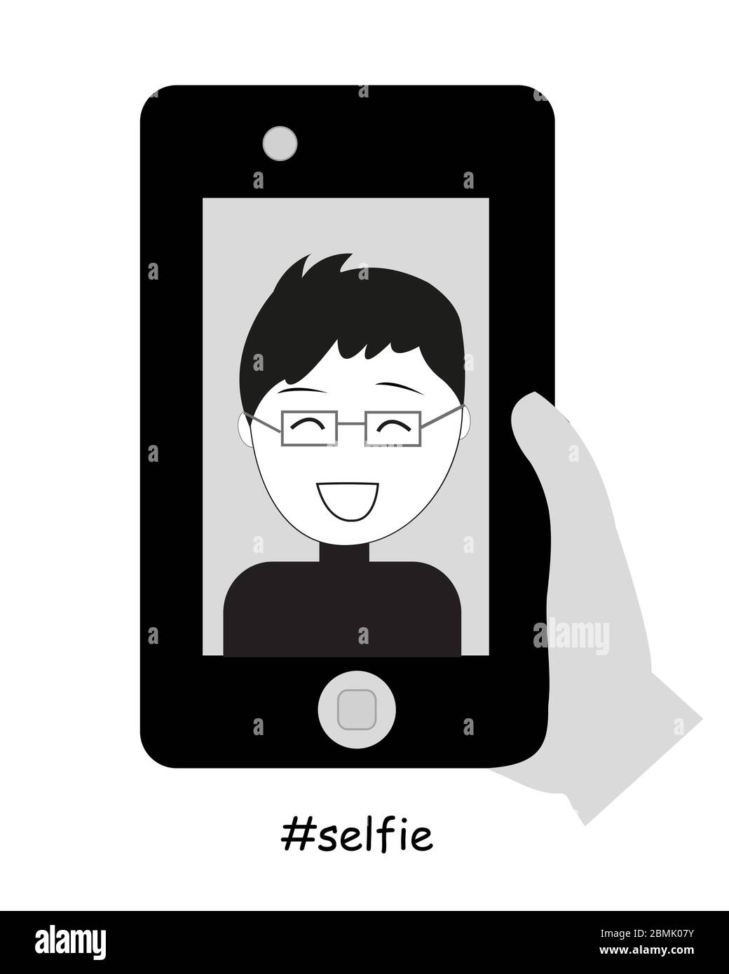 Man self portrait phone Black and White Stock Photos & Images - Alamy