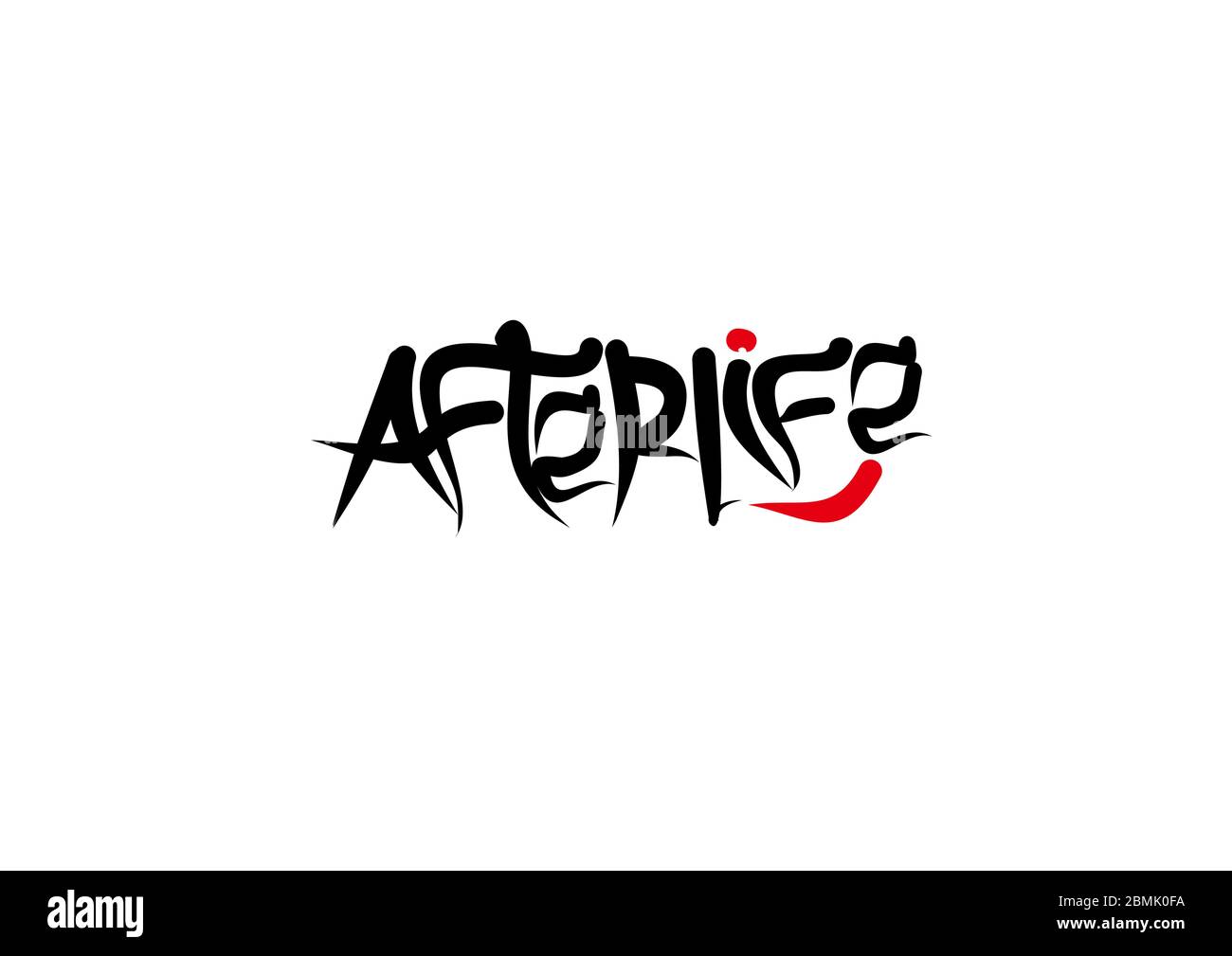 Afterlife lettering text. Modern calligraphy style vector illustration ...