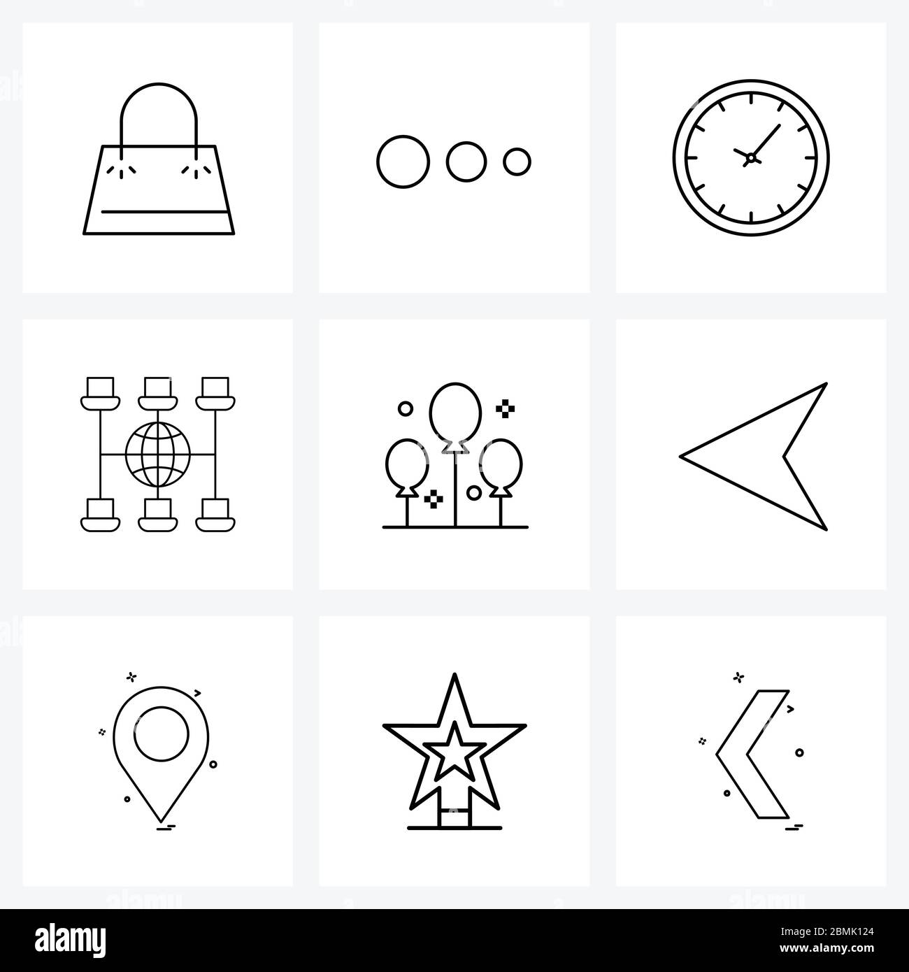 9 Universal Line Icons for Web and Mobile celebration, solutions, time ...
