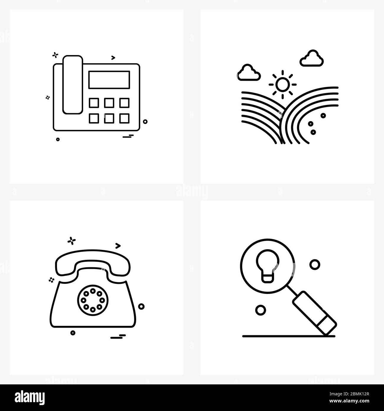 Isolated Symbols Set of 4 Simple Line Icons of telephone, call , phone ...