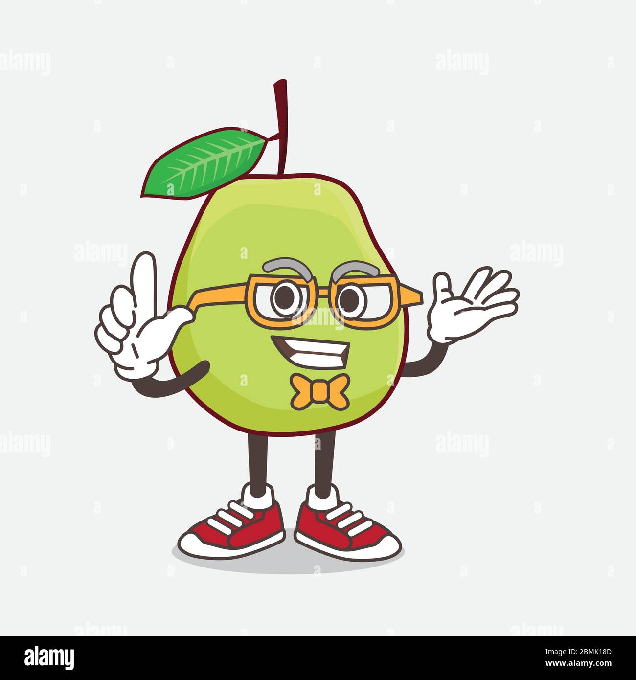 An illustration of Guava Fruit cartoon mascot character in geek style ...