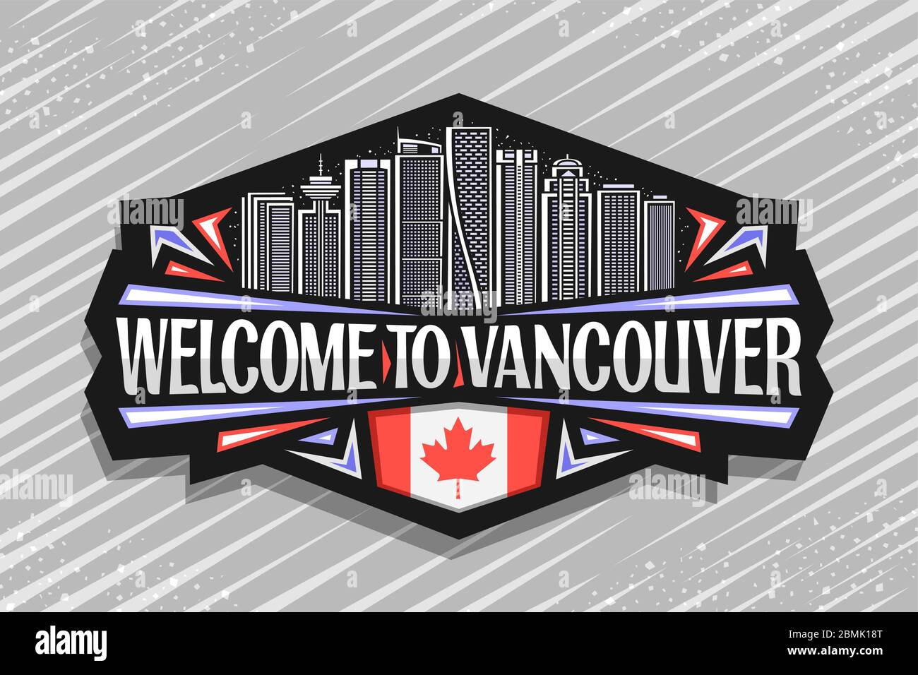 Vector logo for Vancouver, black decorative badge with line ...