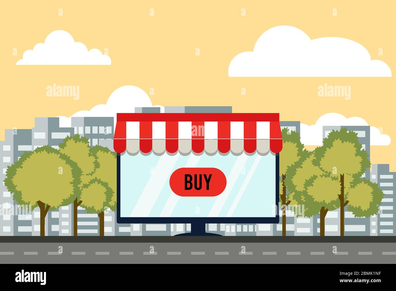 Modern buying online. Technology background. Store, vector illustration ...