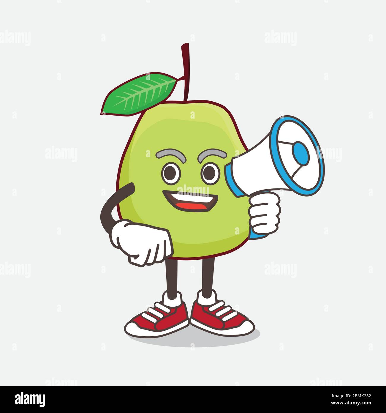 An illustration of Guava Fruit cartoon mascot character holding a ...