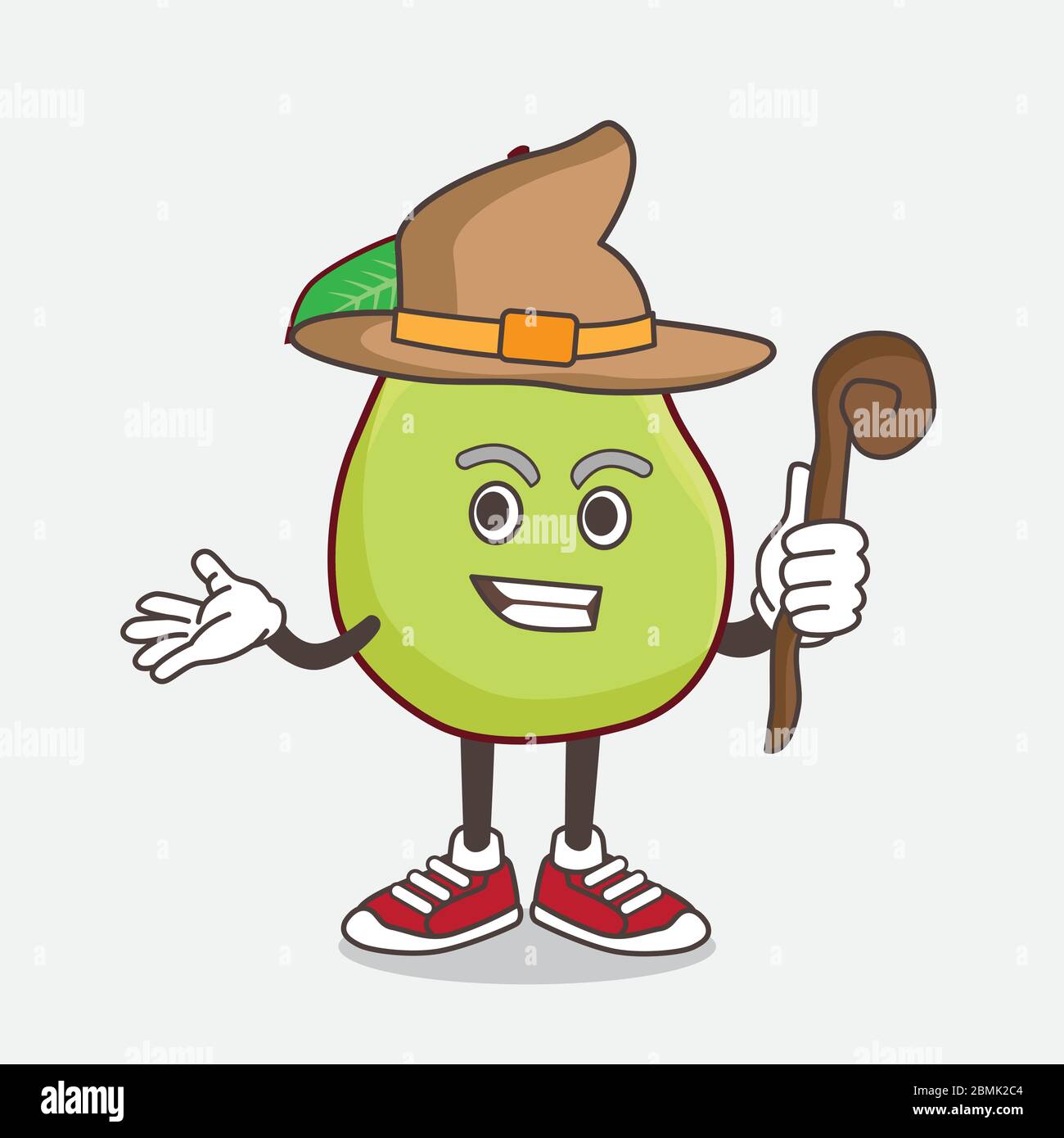 An illustration of Guava Fruit cartoon mascot character as a witch ...