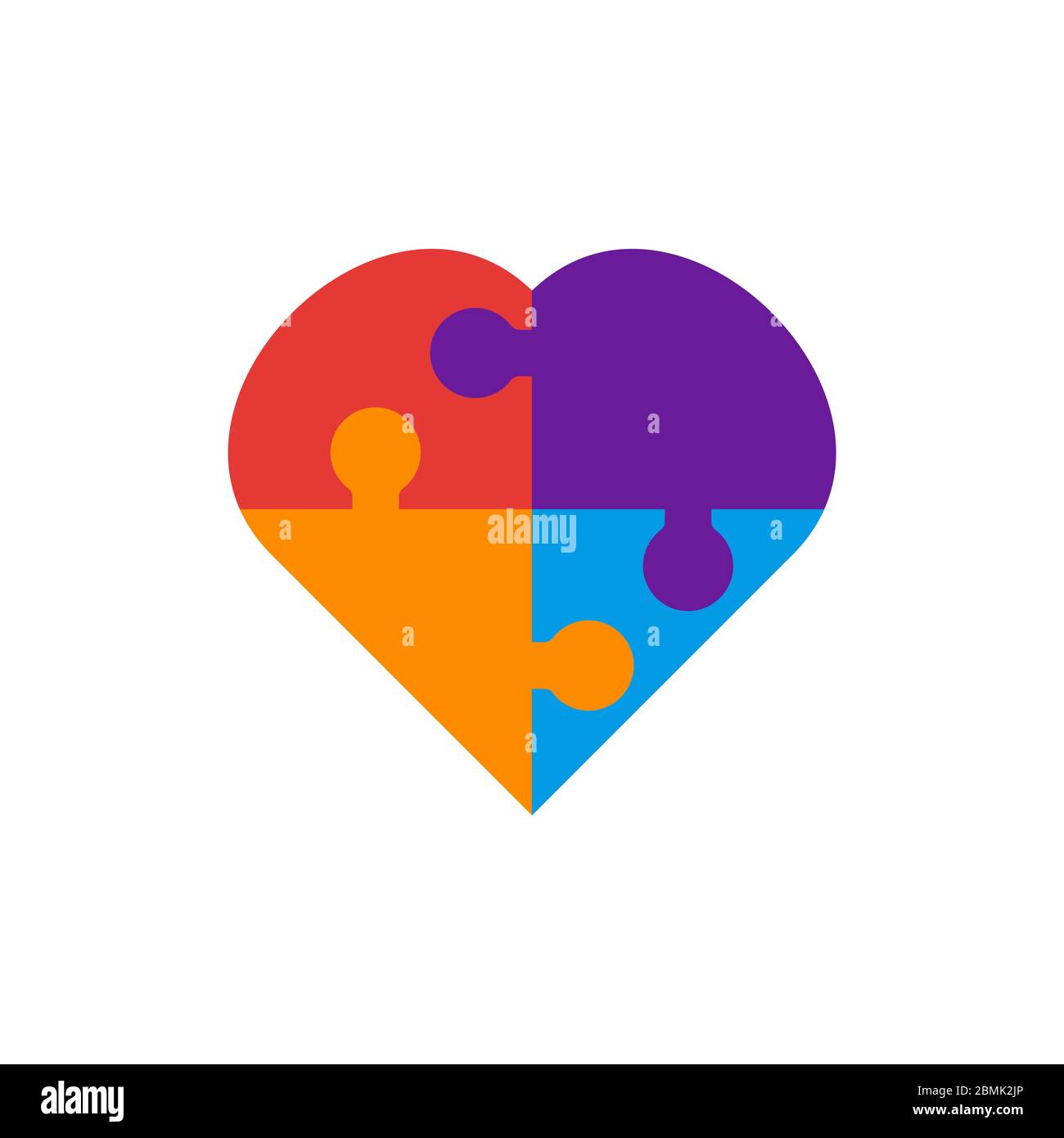Puzzle love heart vector graphic design illustration Stock Vector Image ...