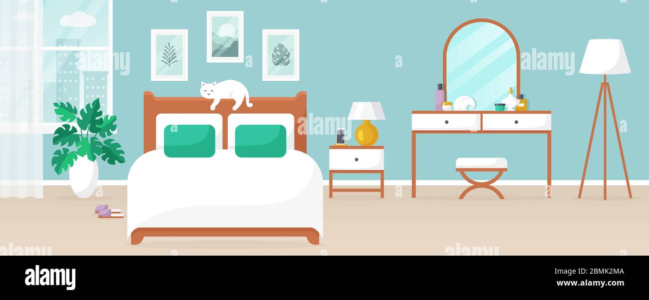 Cozy home horizontal flat Stock Vector Images - Alamy