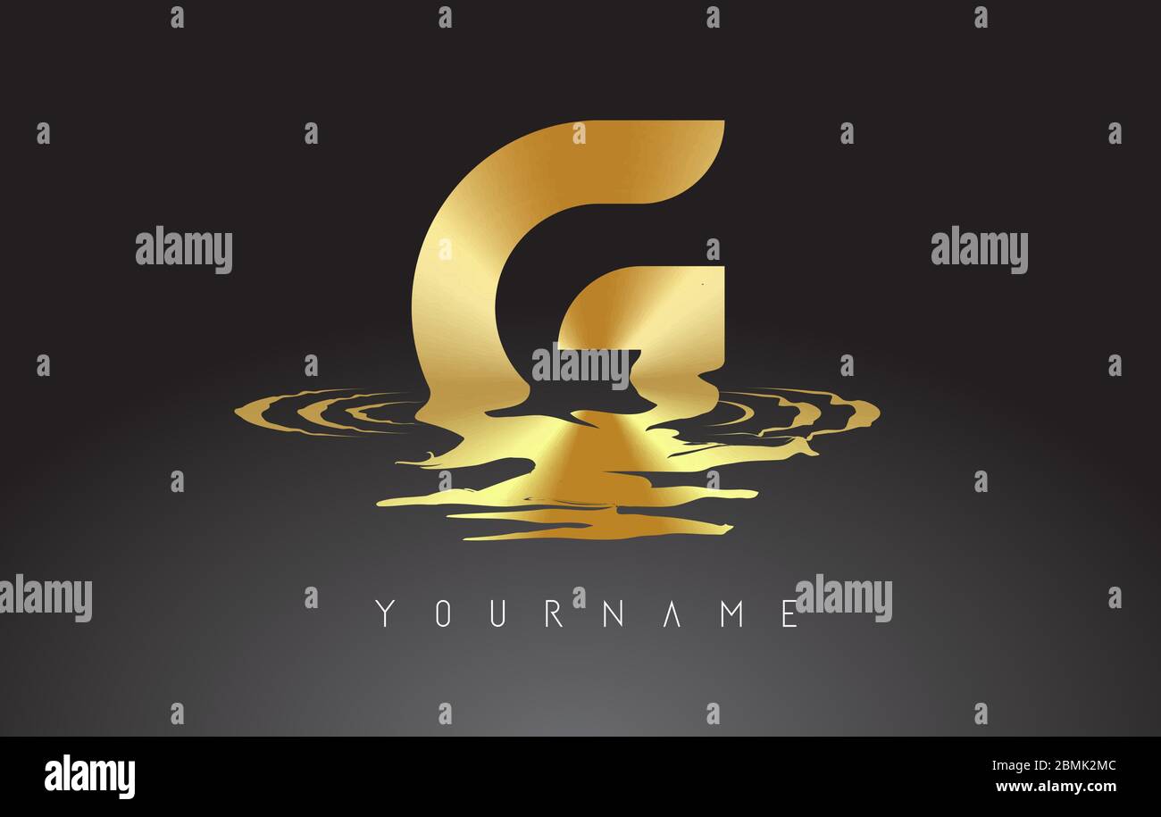 G Letter Logo Design with Water Effect Vector Illustration. Template G ...