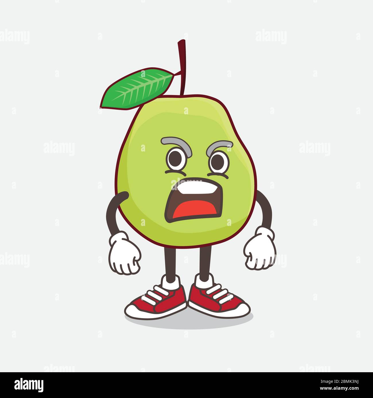 An illustration of Guava Fruit cartoon mascot character with angry face ...