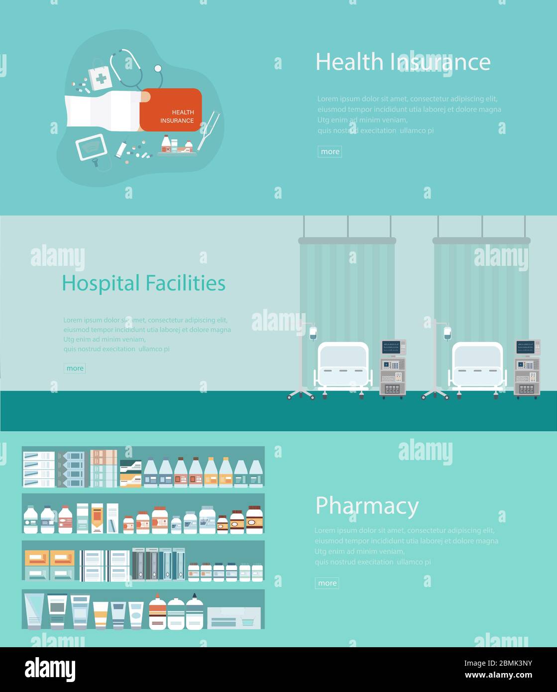 Set of medical banners flat design vector illustration Stock Vector ...
