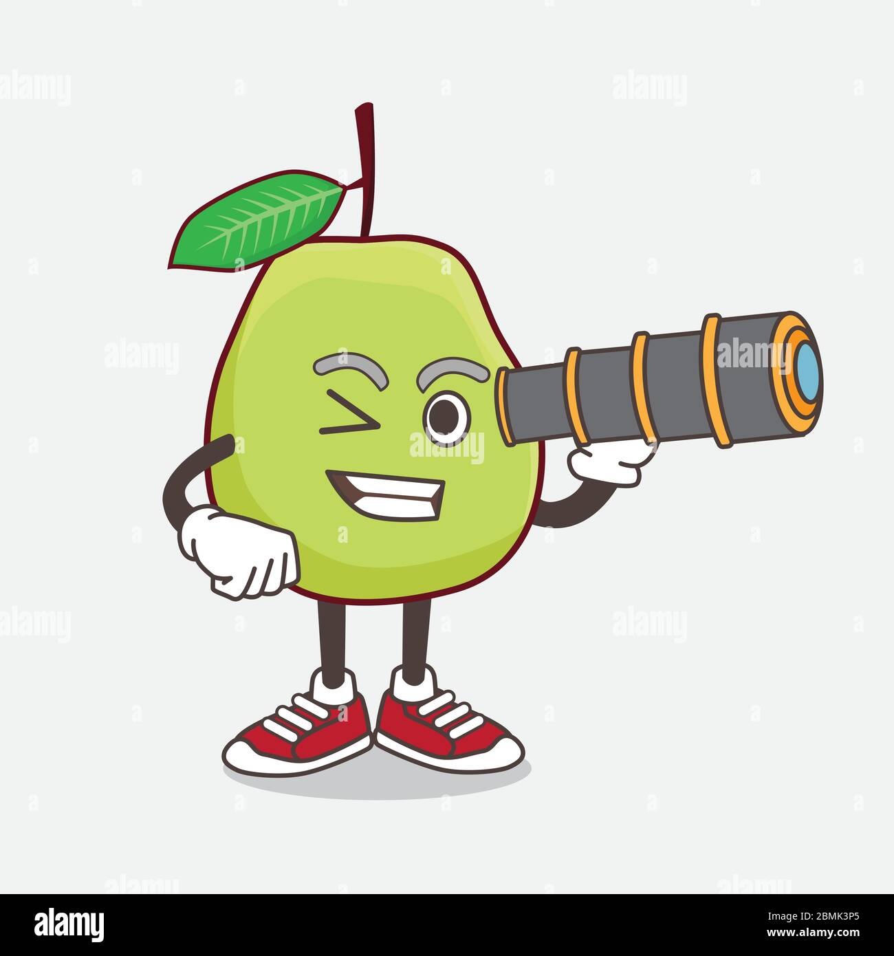 An illustration of Guava Fruit cartoon mascot character using a ...