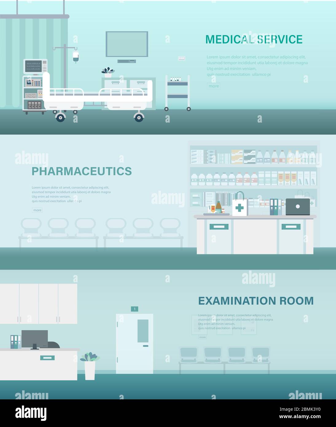 Set of medical banners flat design vector illustration Stock Vector ...