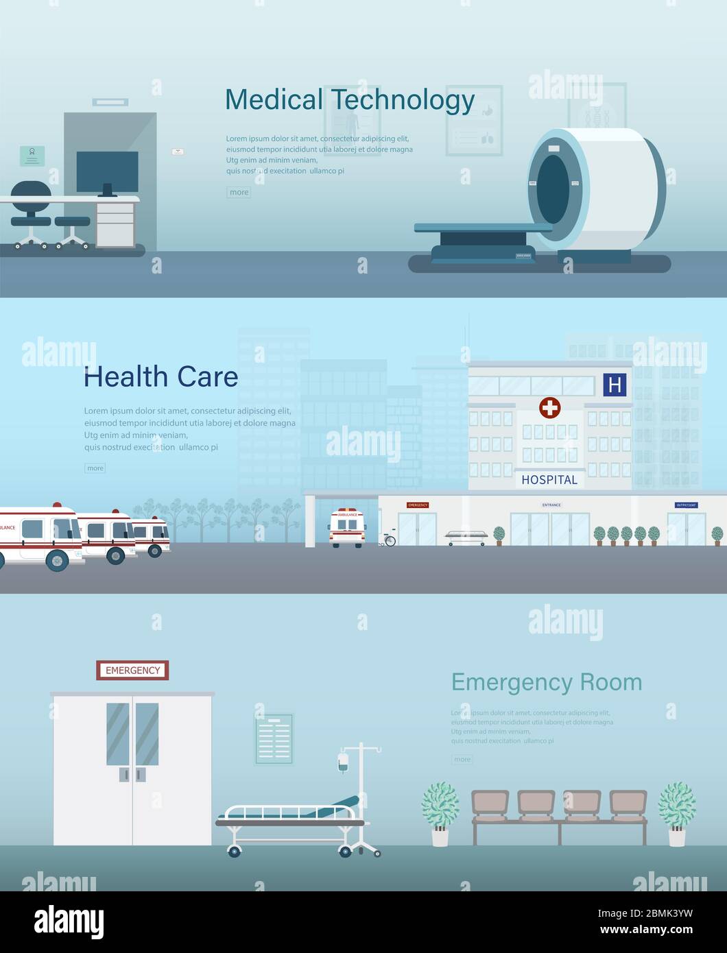 Set of medical banners flat design vector illustration Stock Vector ...