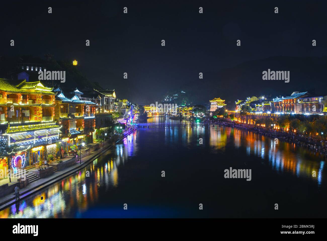 Fenghuang Ancient City Summer Night Scenery, Xiangxi, Hunan, China ...