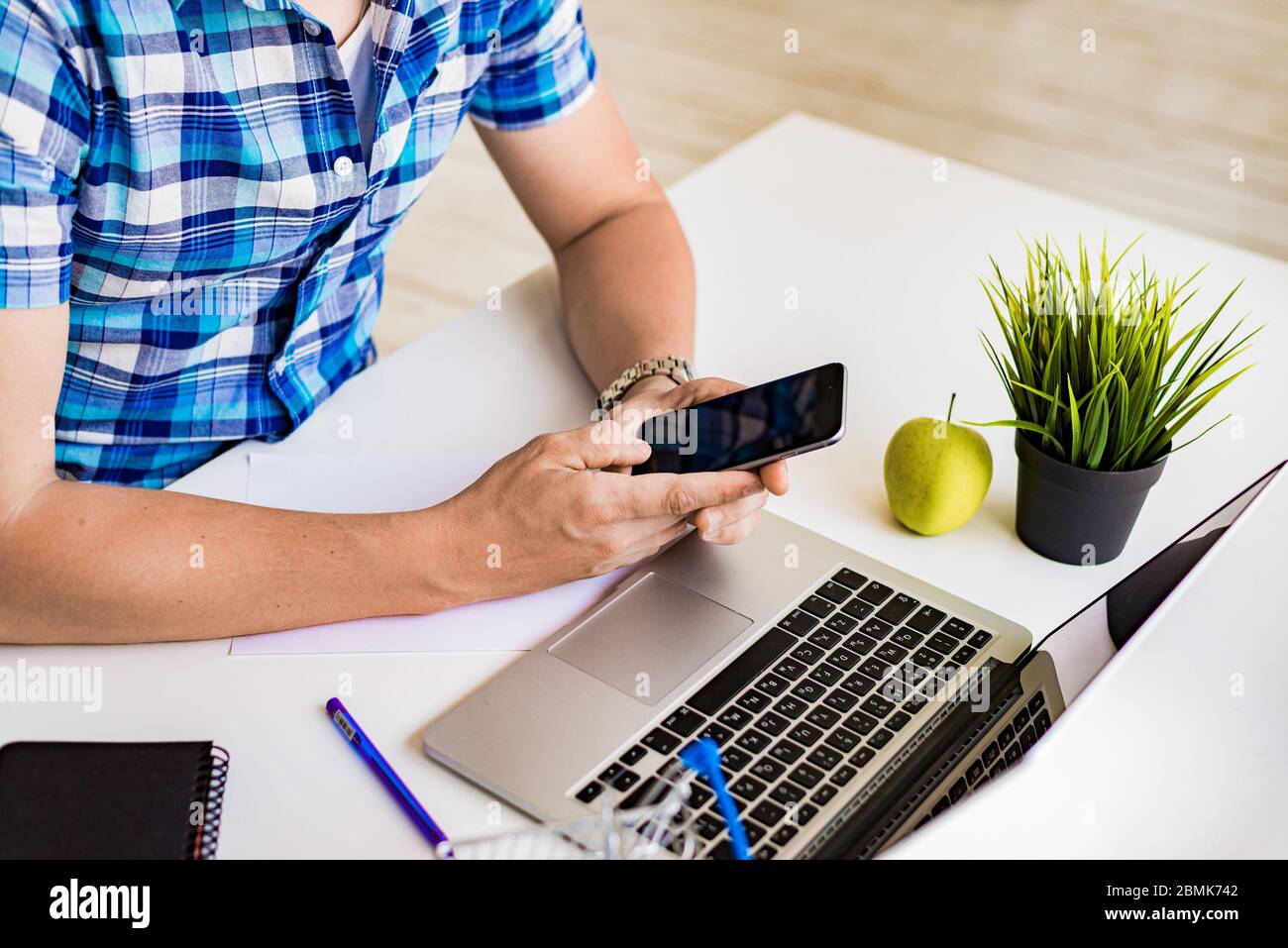 Workplace at home computer and remote work Stock Photo - Alamy