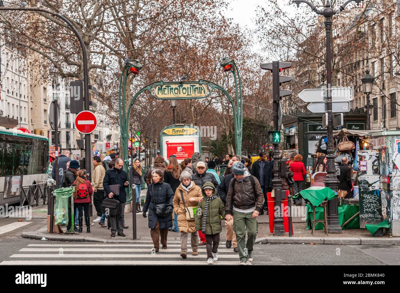 Paris, France. January 28th, 2012. A metro station in Paris. Paris ...