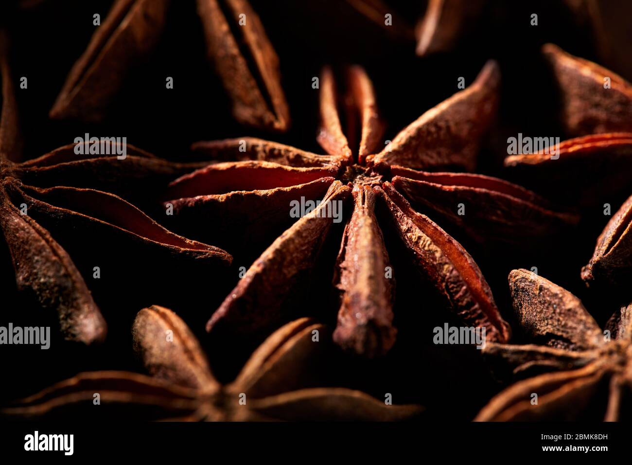 Badyan star anise seed spice close up at the market in India Stock ...