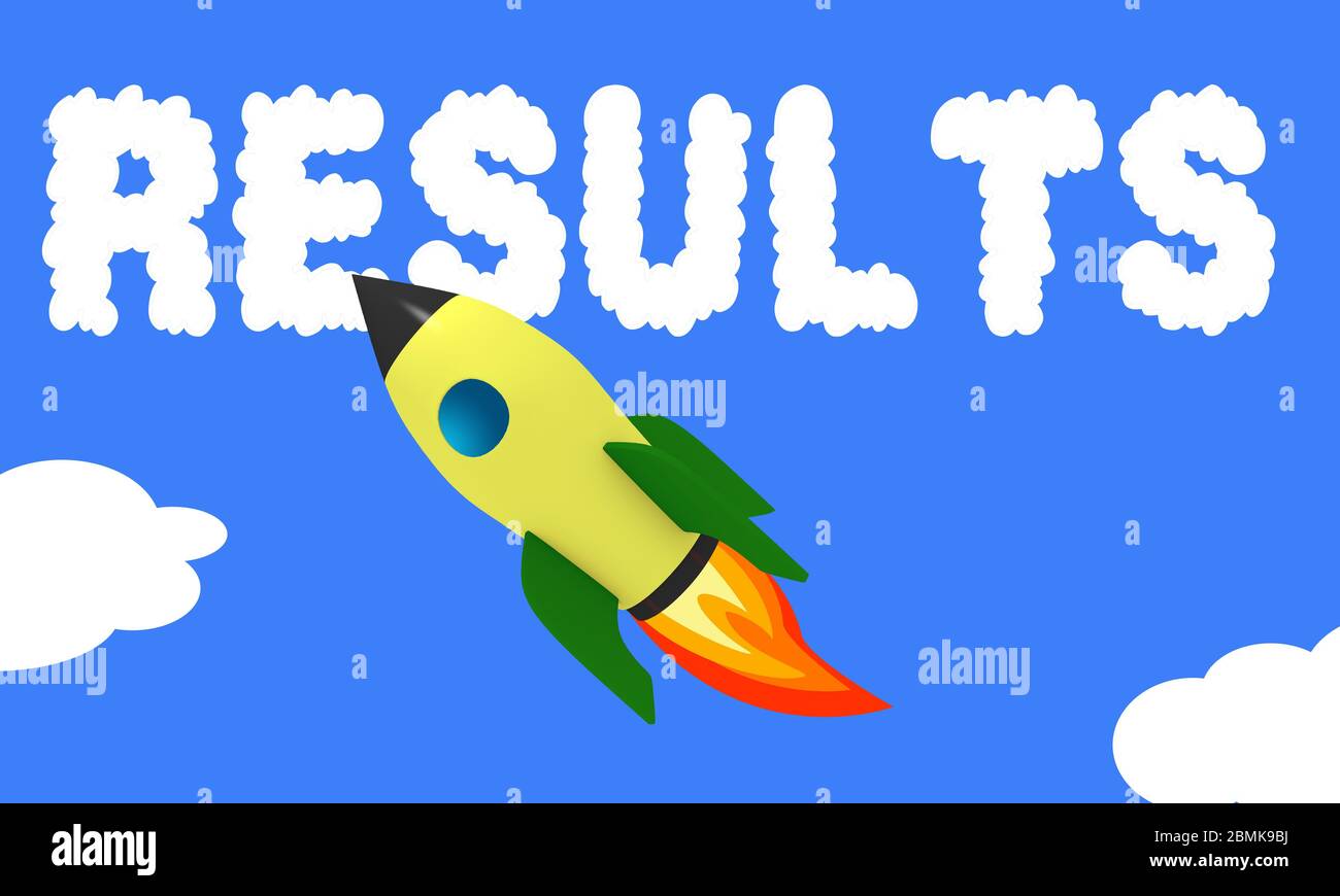 Rocket boost in the sky concept with 3d illustration render of comic ...