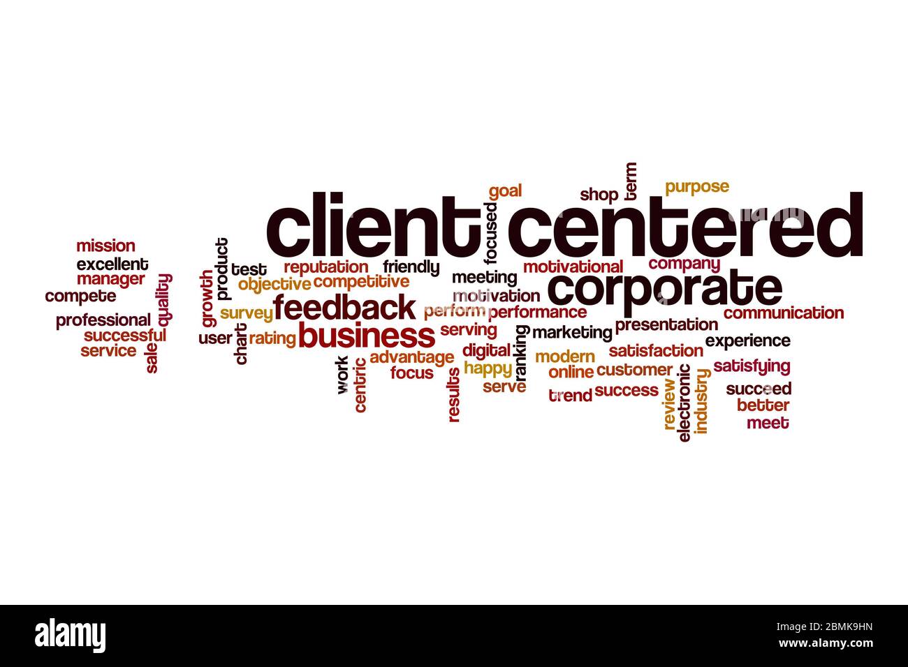 Client centered word cloud concept on white background Stock Photo - Alamy