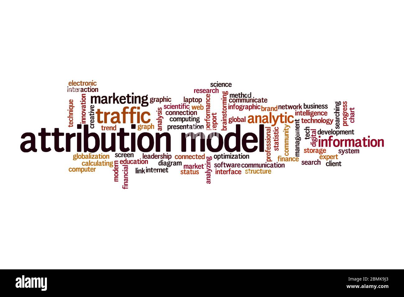Attribution model word cloud concept on white background Stock Photo ...