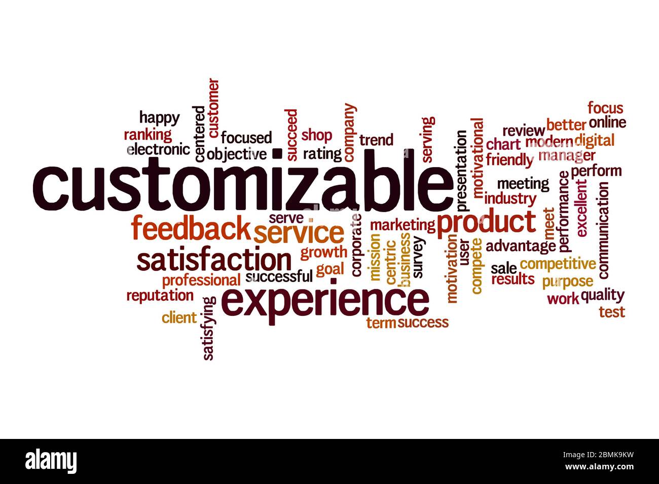 Customizable word cloud concept on white background Stock Photo - Alamy