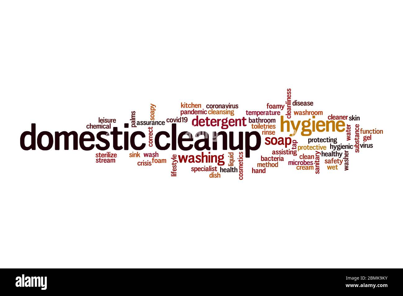 Domestic cleanup word cloud concept on white background Stock Photo - Alamy