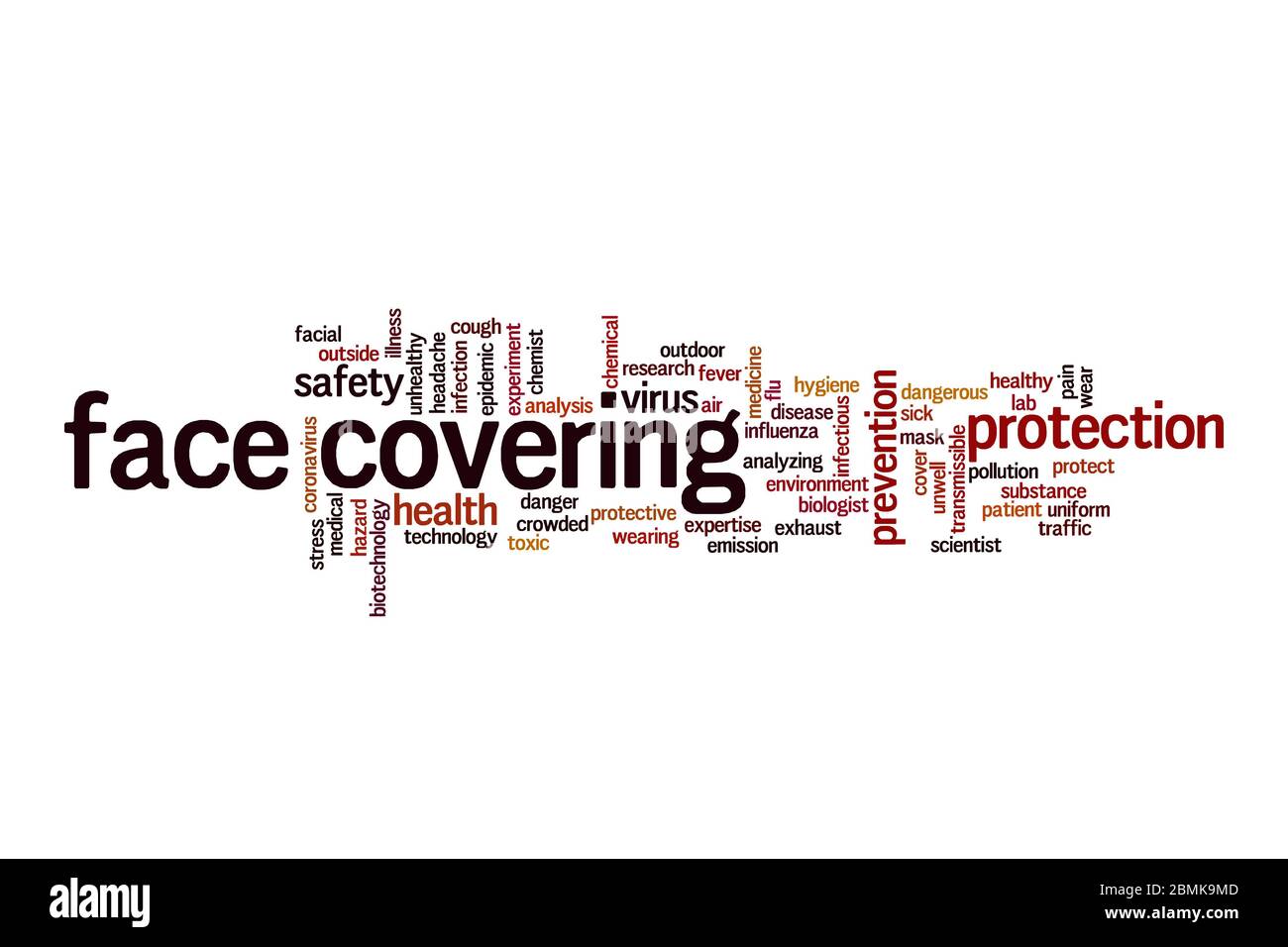 Face covering word cloud concept on white background Stock Photo - Alamy