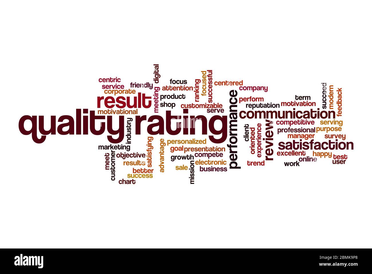 Quality rating word cloud concept on white background Stock Photo - Alamy