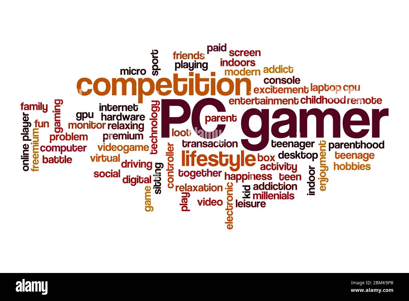 PC gamer word cloud concept on white background Stock Photo - Alamy