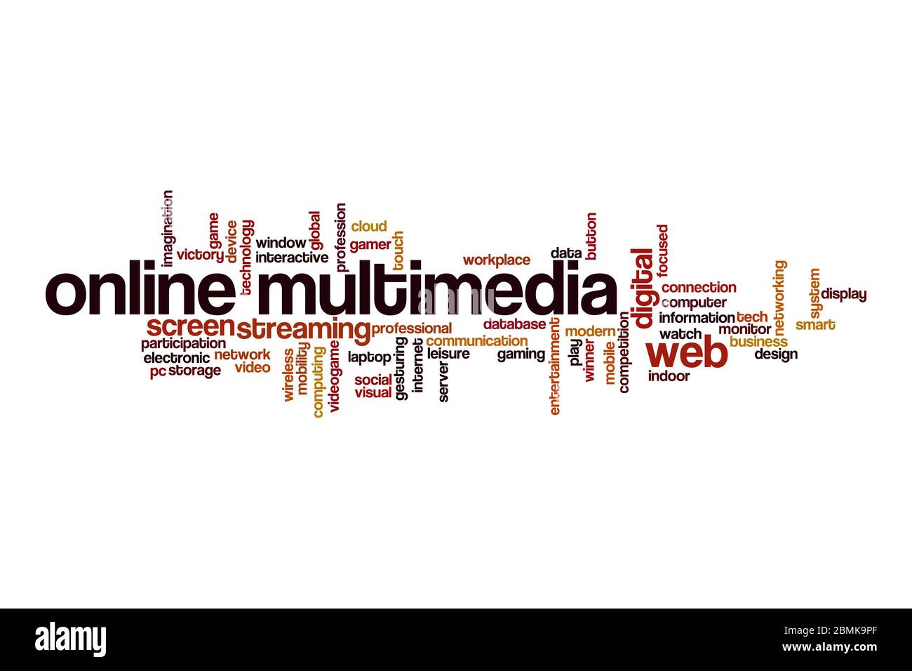 Online multimedia word cloud concept on white background Stock Photo ...