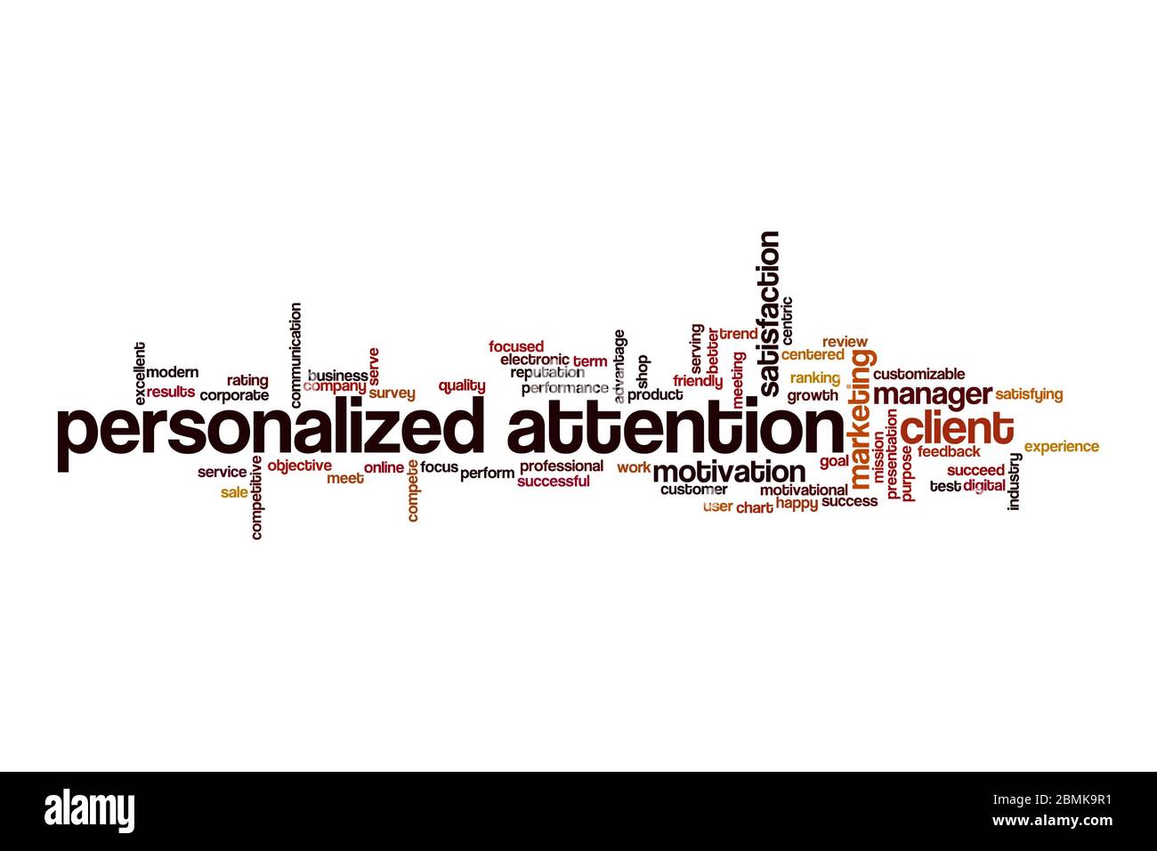 Personalized attention word cloud concept on white background Stock ...