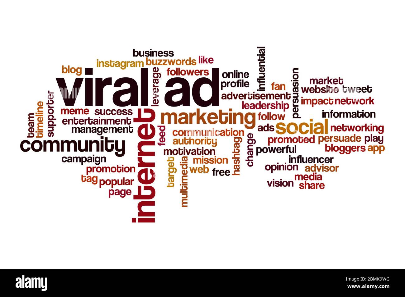 Viral ad word cloud concept on white background Stock Photo - Alamy