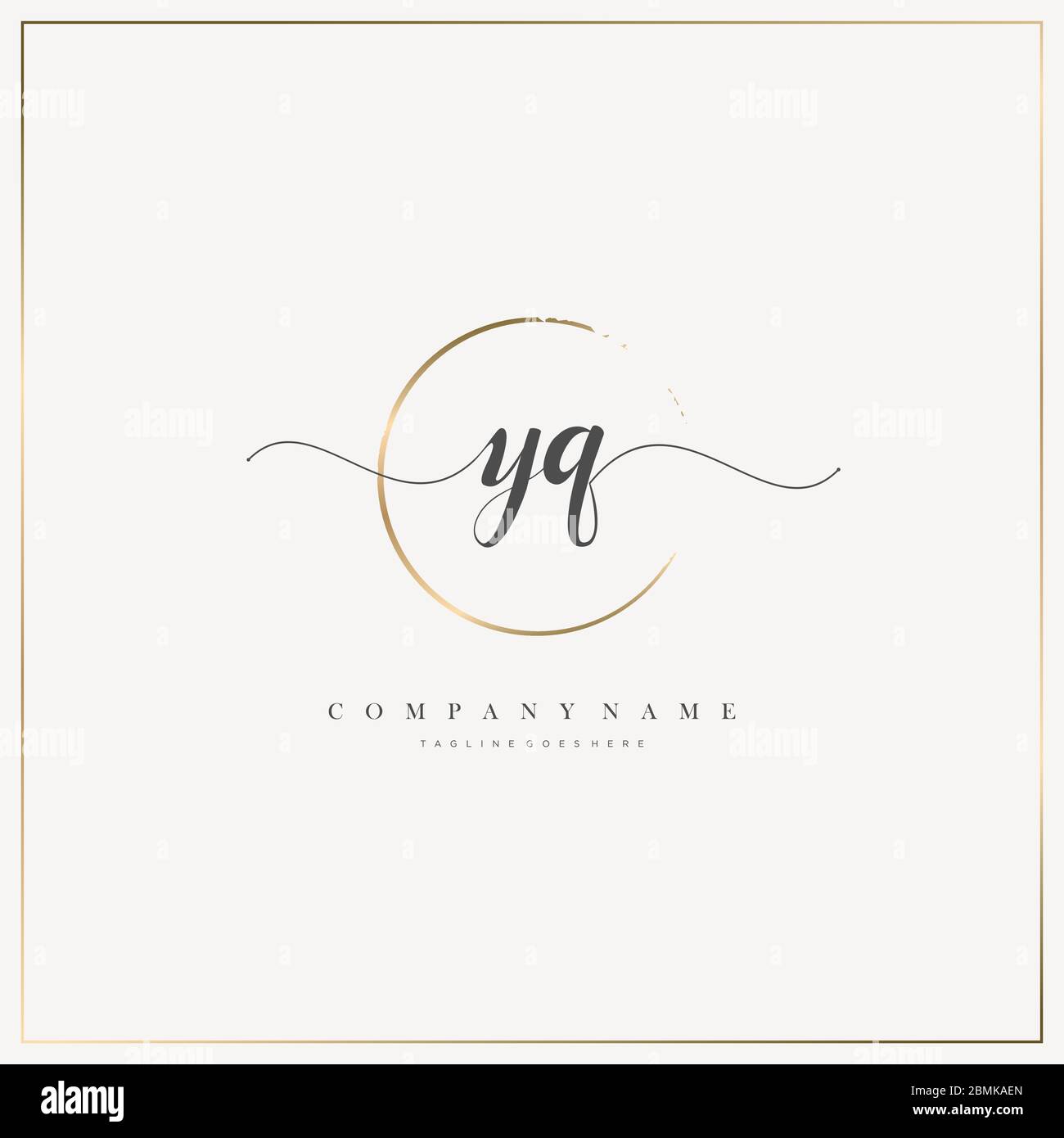 Initial Letter YQ handwriting logo hand drawn template vector, logo for ...