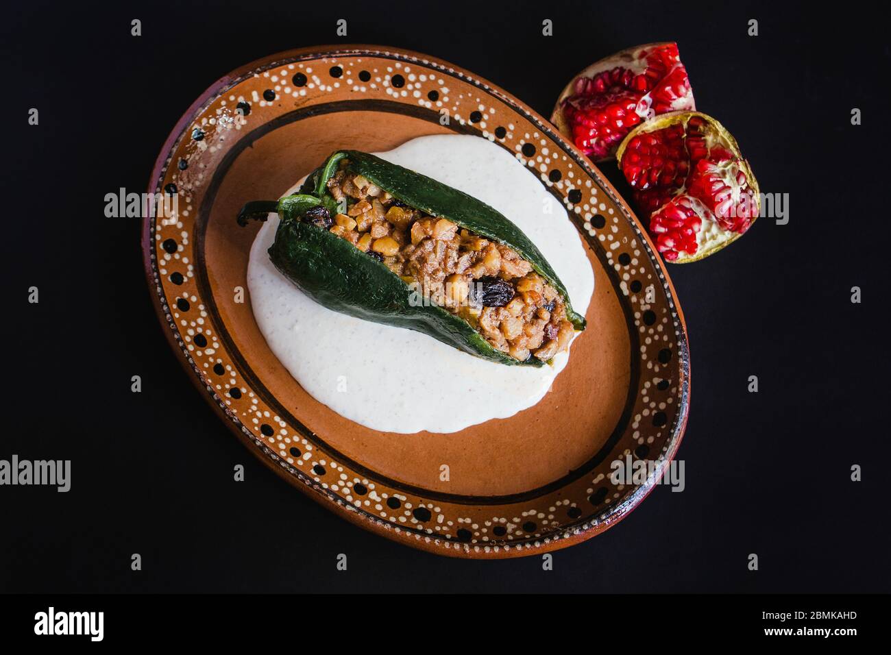 Chiles en Nogada, traditional Mexican cuisine in Puebla Mexico Stock ...