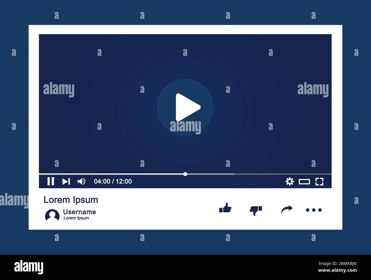Template colorful multimedia frame. Mockup live stream window. Social ...