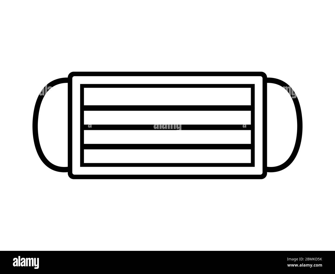 Face Mask Flat Lay. Medical surgical facemask outline. PPE for Covid-19 ...