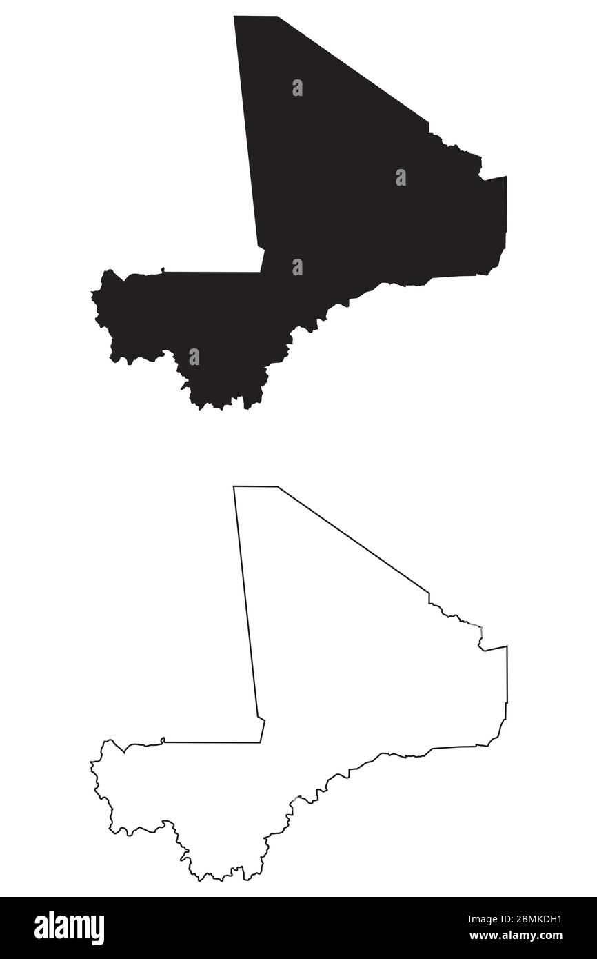 Outline Map Mali Isolated On Stock Vector Images Alamy