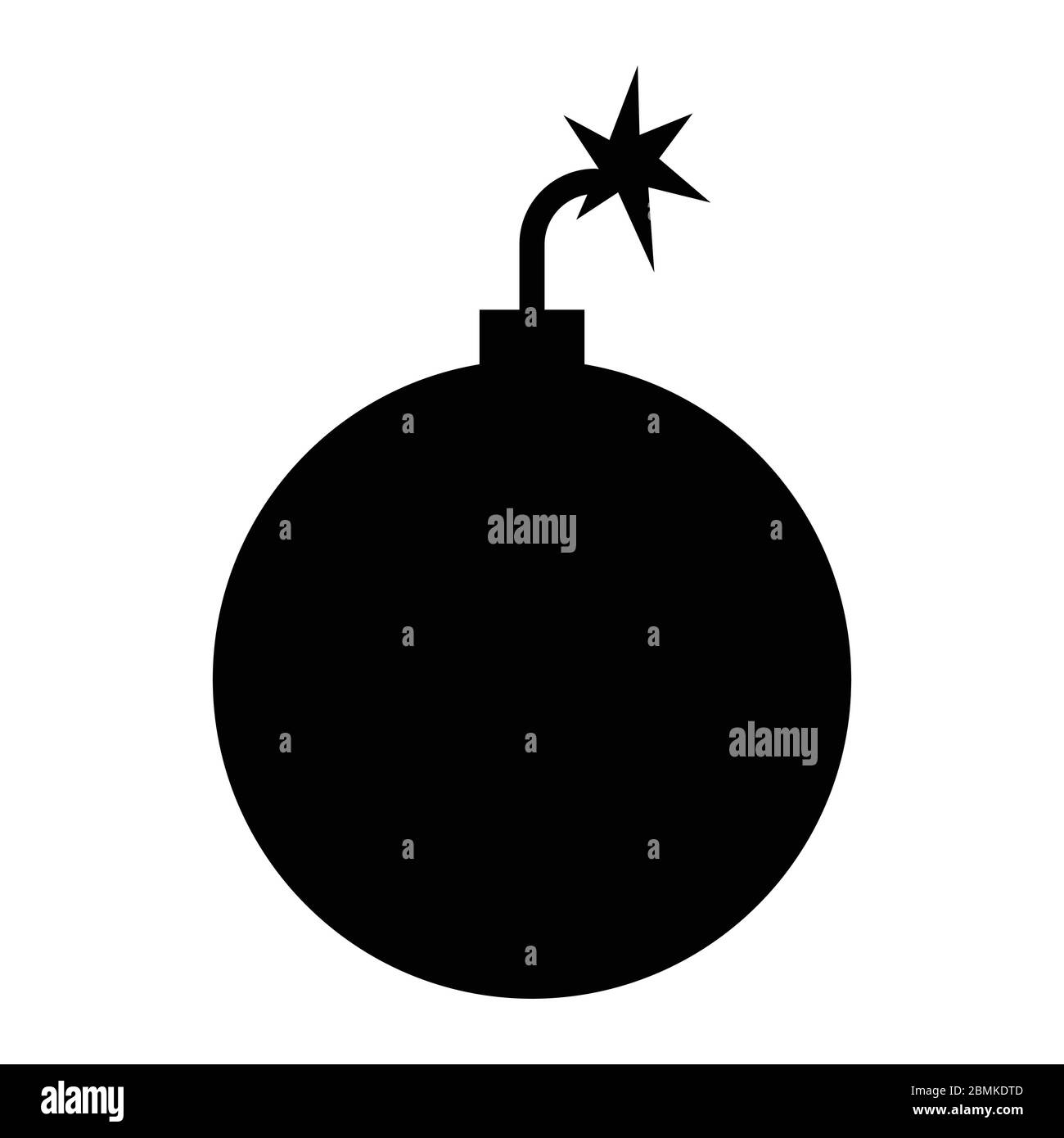 Round Bomb Black and White Icon Illustration Pictogram EPS Vector Stock ...