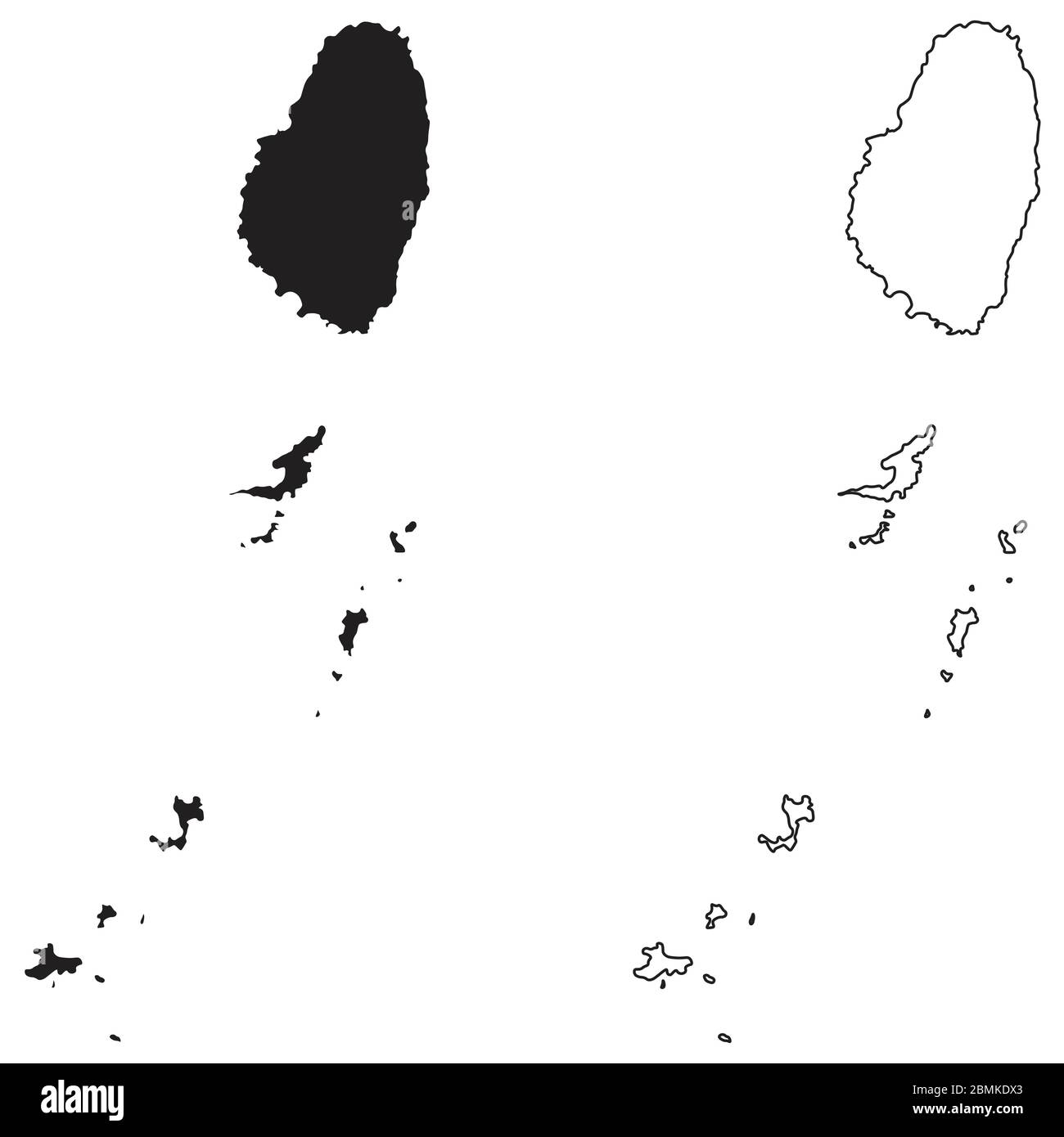 Saint vincent scalable map Stock Vector Images - Alamy