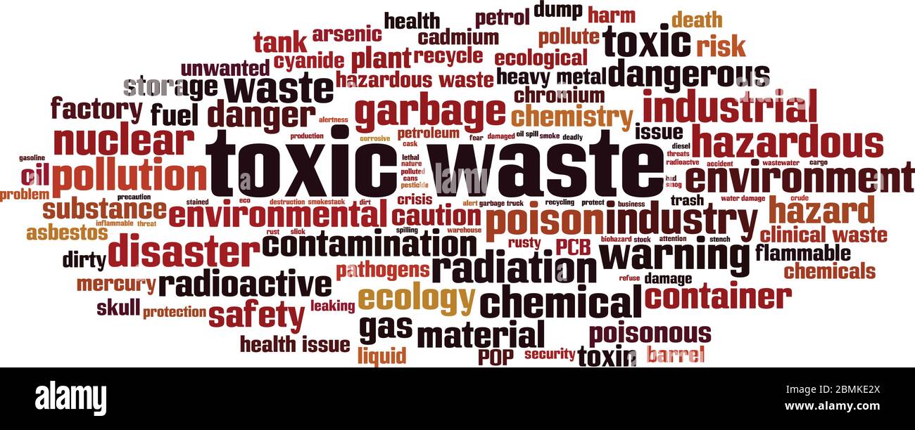 Toxic waste word cloud concept. Collage made of words about toxic waste ...