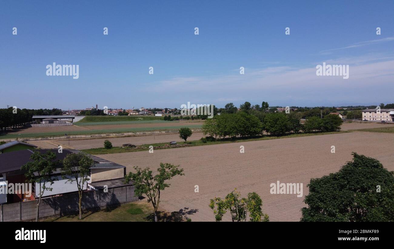 Aerial view rice plantations hi-res stock photography and images - Alamy